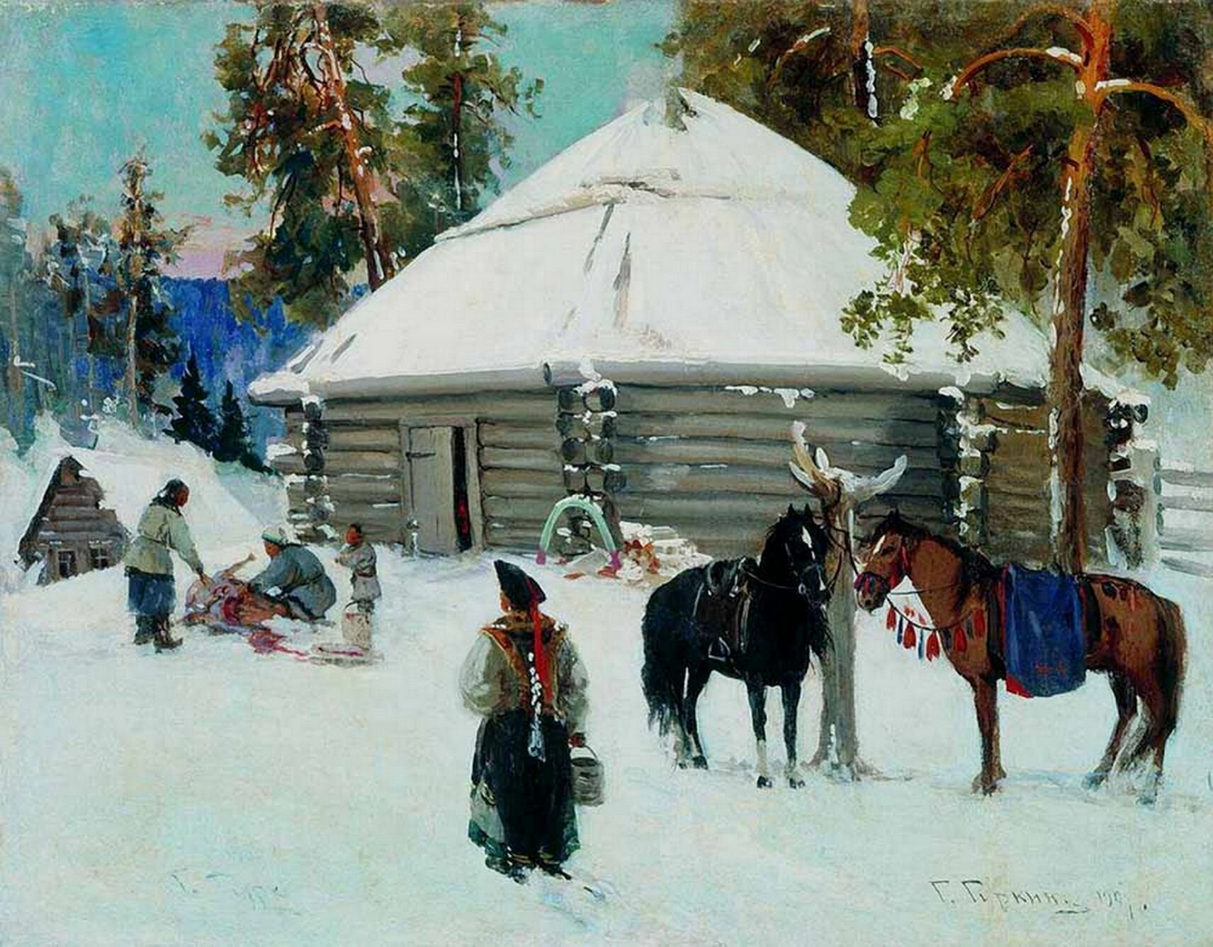 Картина Гуркина Григория Алтайцы 60х47 см