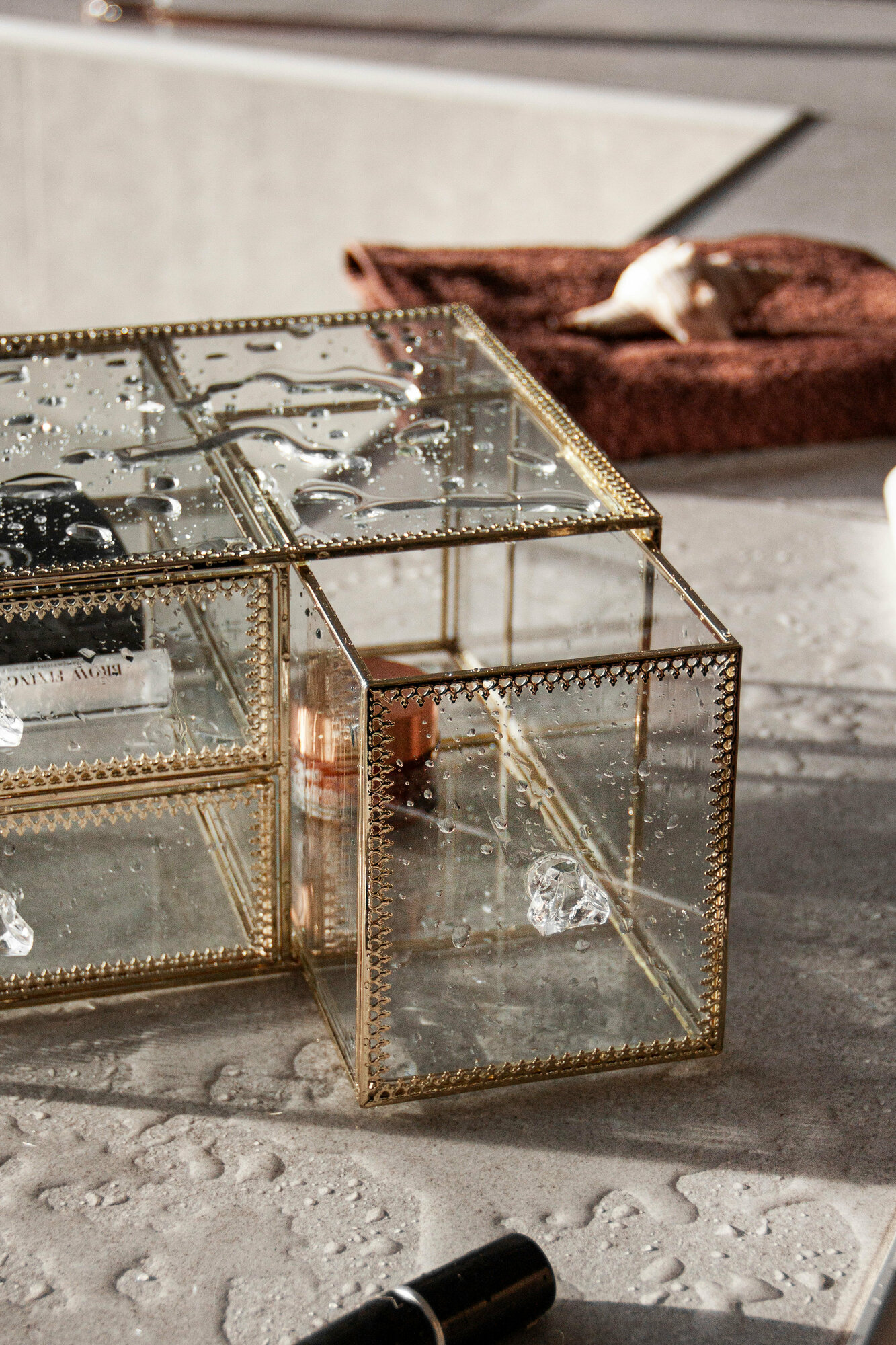 Органайзер стеклянный ISMAT Decor ORG-6, с полками, прозрачный, бесцветный