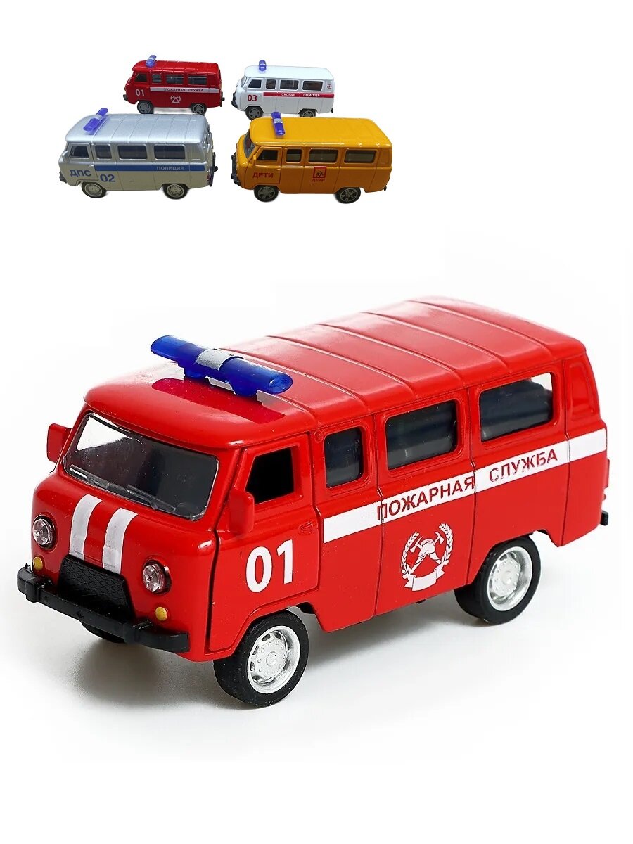 Игрушка инерционная металлическая машина для мальчиков УАЗ буханка 10,5 х 4,5 х 5,5 см, 4 вида, двери открываются