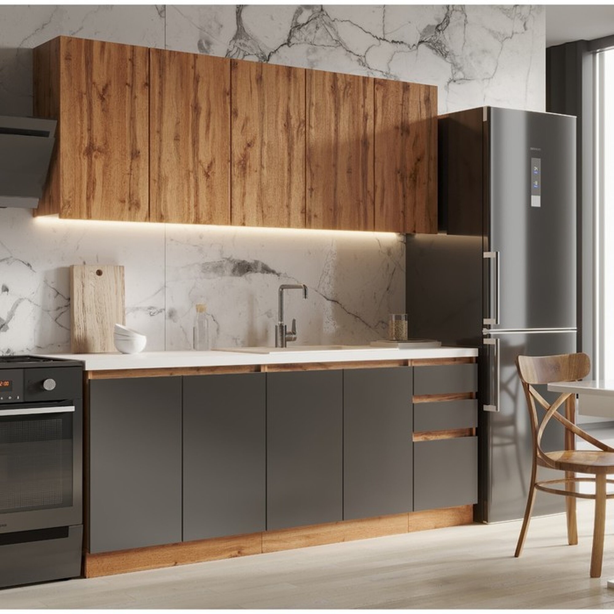 Кухонный гарнитур Сима-ленд Венера 2000, ЛДСП, МДФ, шариковые направляющие