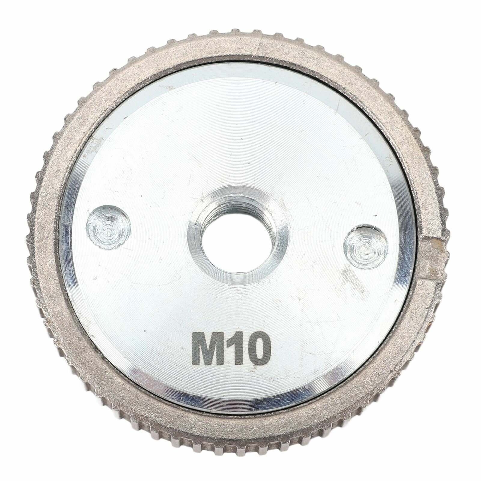 Прижимная пластина для УШМ, резьба M10, серебристая, быстросъемная зажимная гайка.