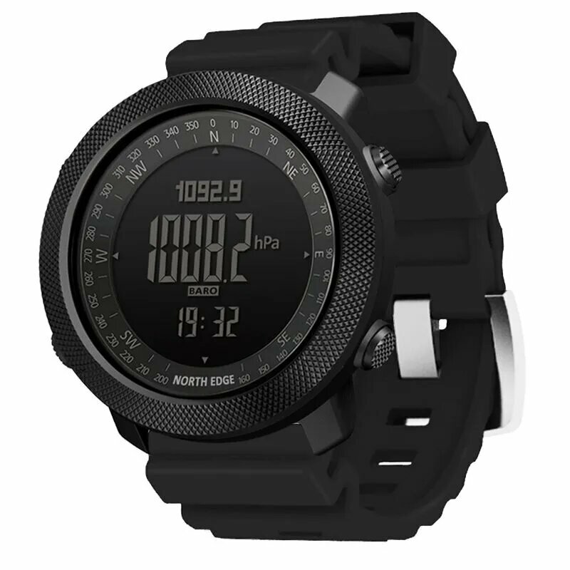 NORTH EDGE Спортивные часы, цвет черный матовый