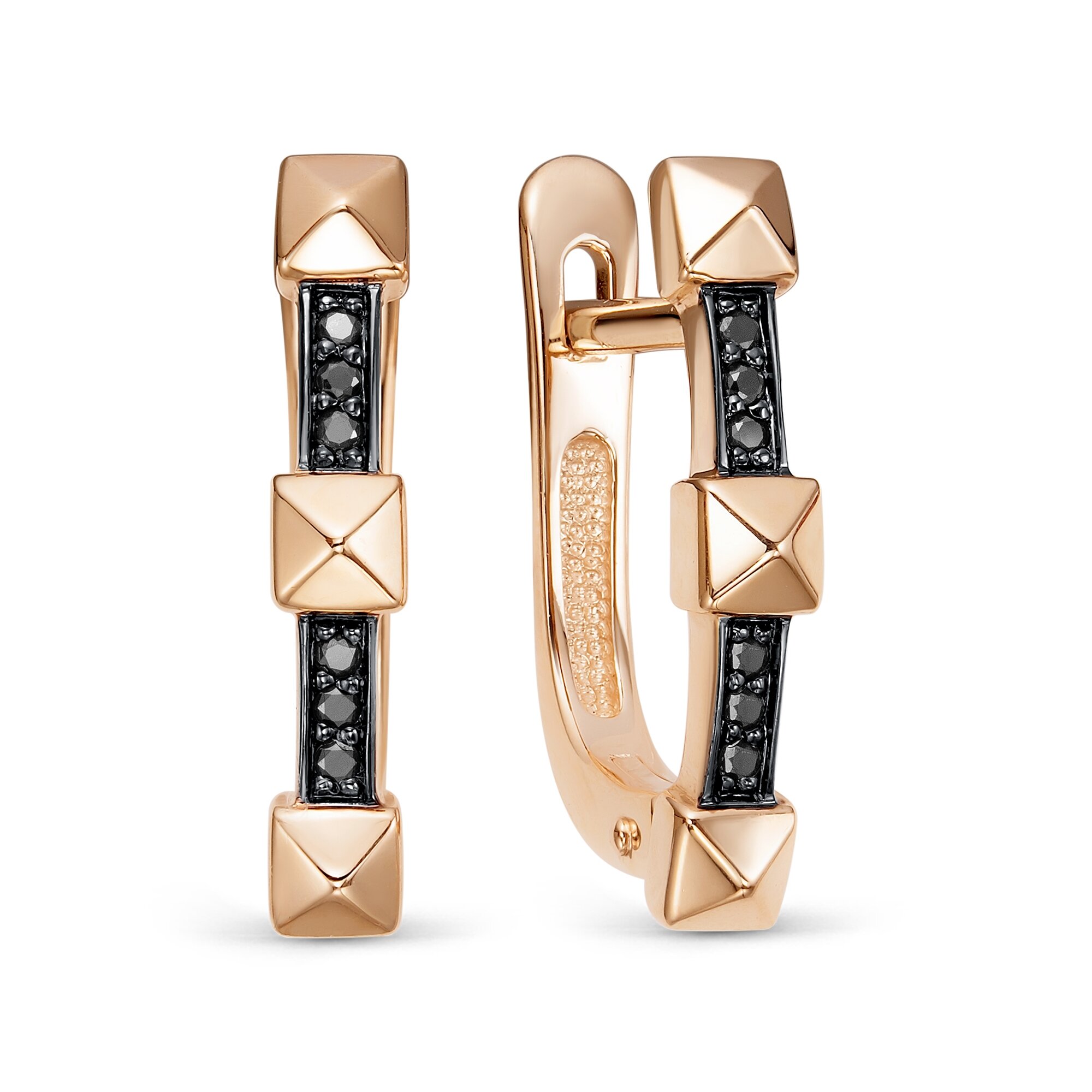 Серьги, красное золото, 585 проба, бриллиант