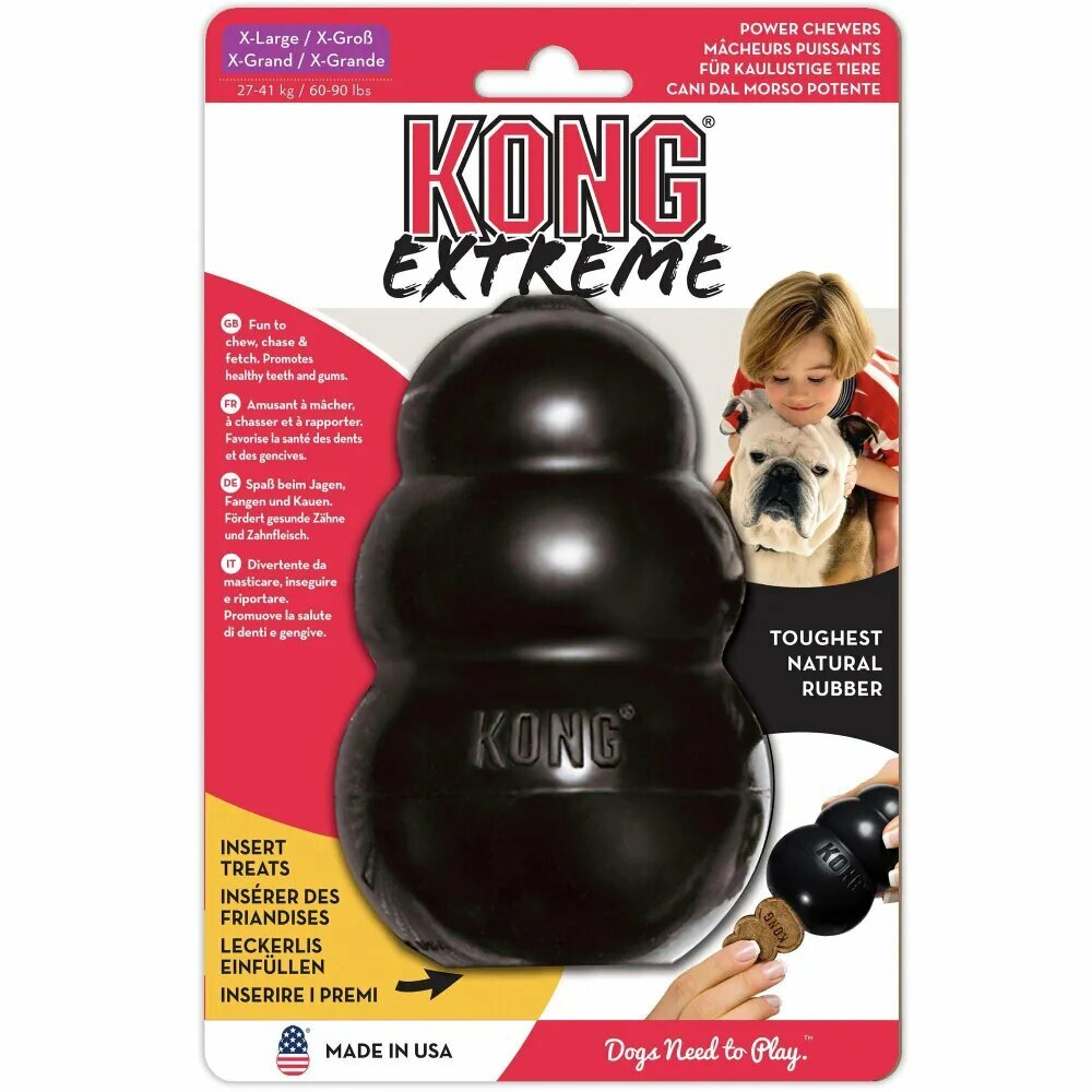 KONG Extreme Прочная Игрушка для Собак, Чёрная XL (до 41 кг)