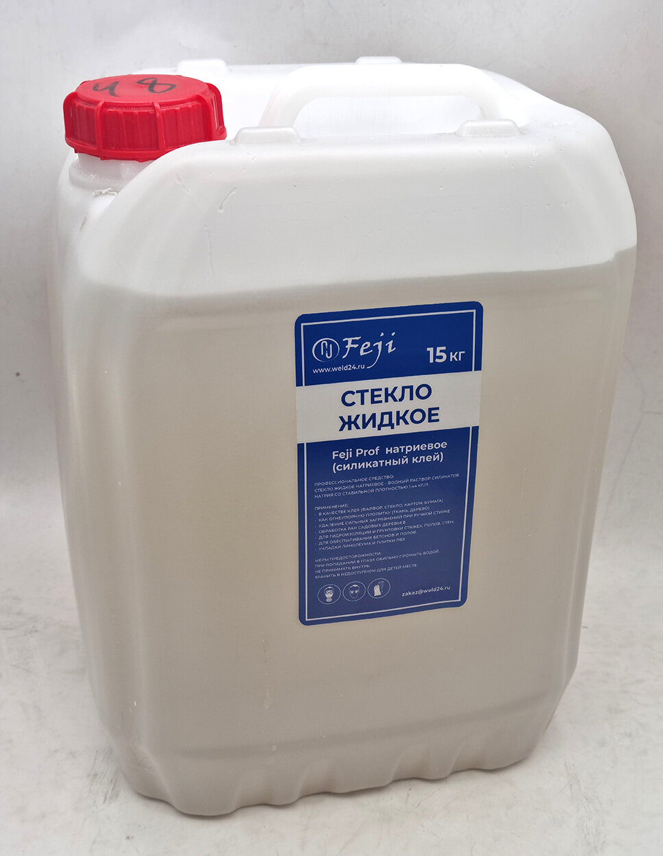Стекло жидкое натриевое Feji Prof (силикатный клей), канистра 15 кг