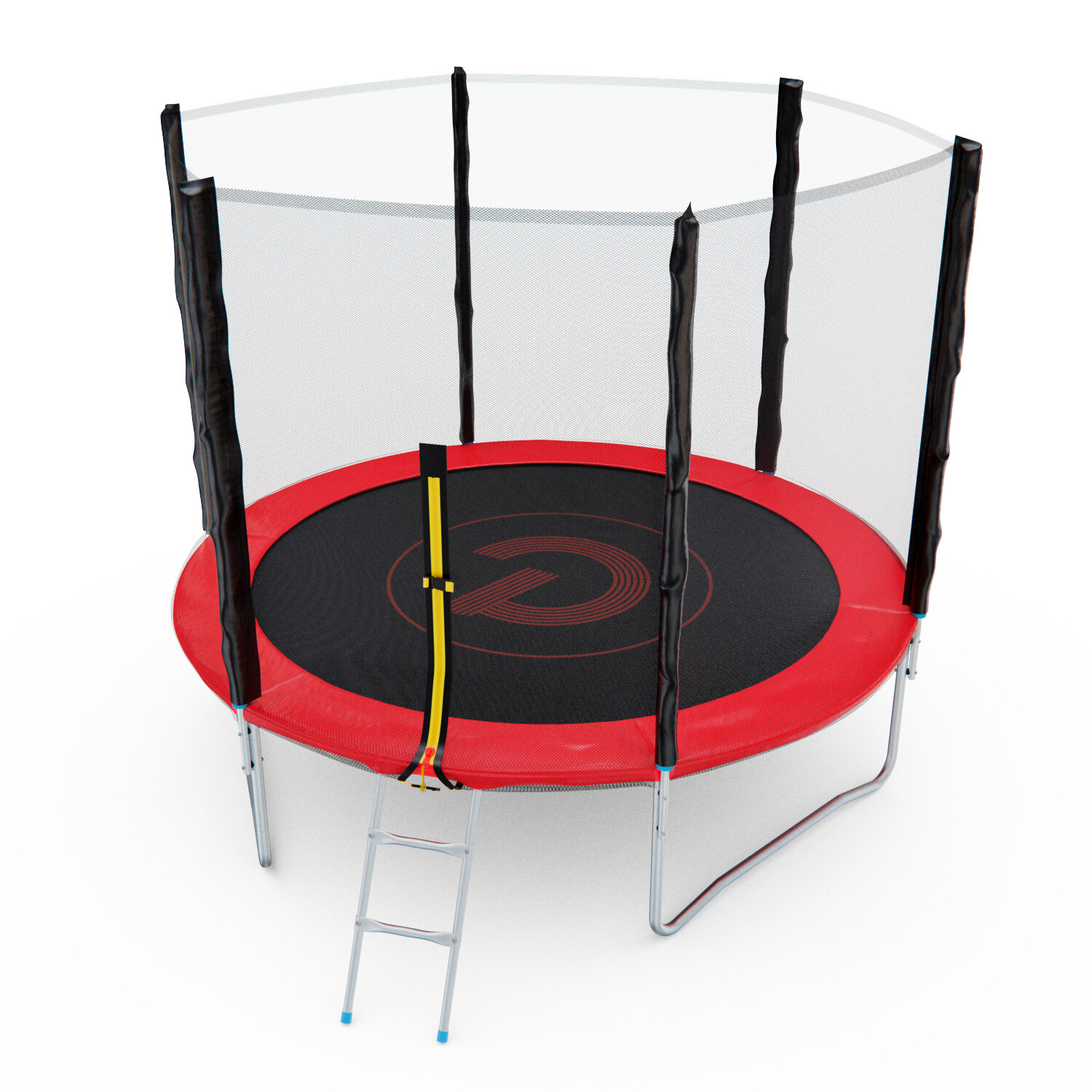 Батут с сеткой DFC PELPO 8ft диаметр 244 см, с лестницей, красный