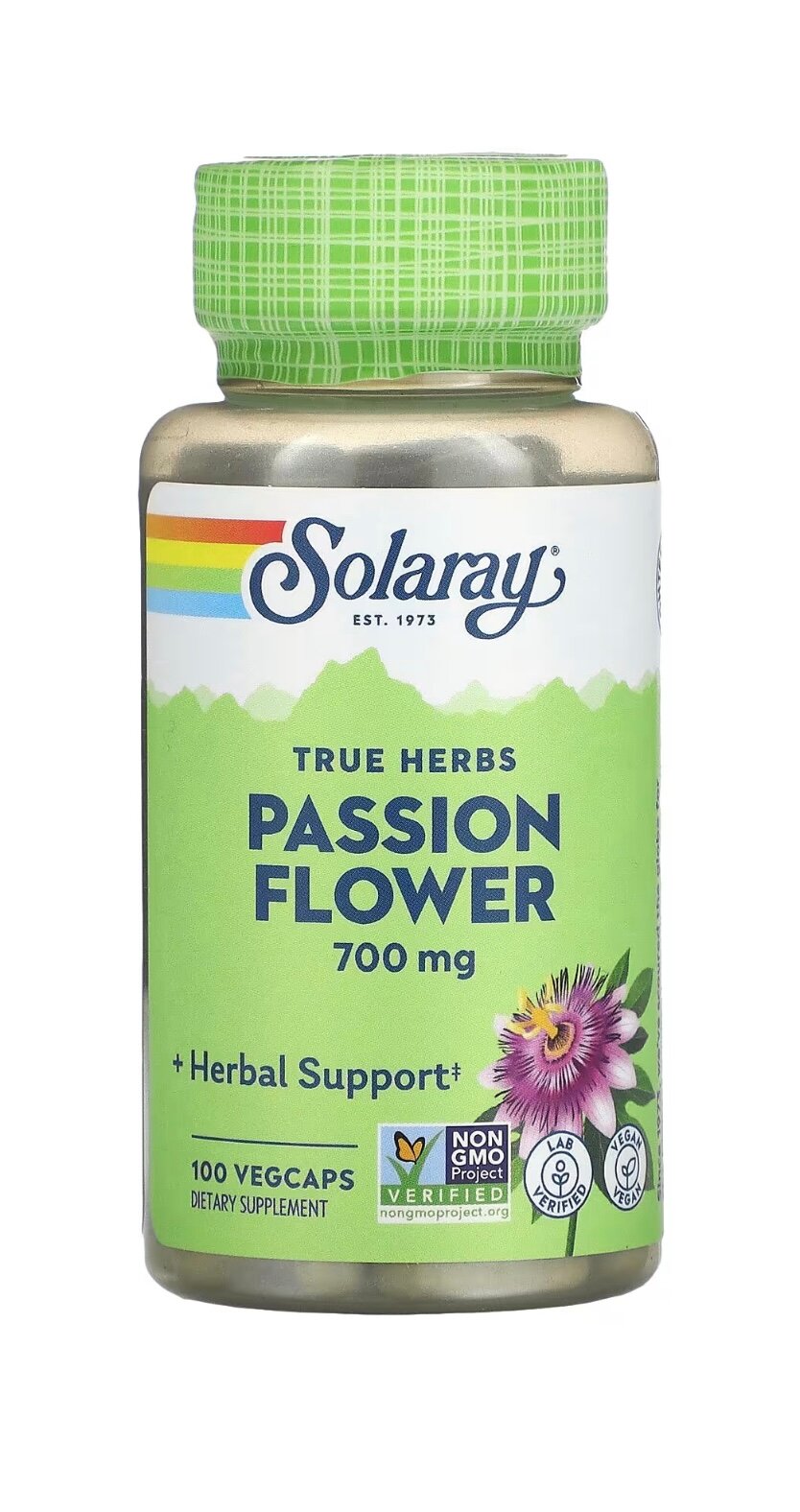 Solaray Products Passion Flower - Пассифлора 100 вегетарианских капсул