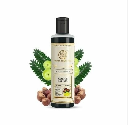Шампунь Амла и Ритха Кхади (Толще и прочнее), Khadi Natural Amla Reetha 210 мл. Индия