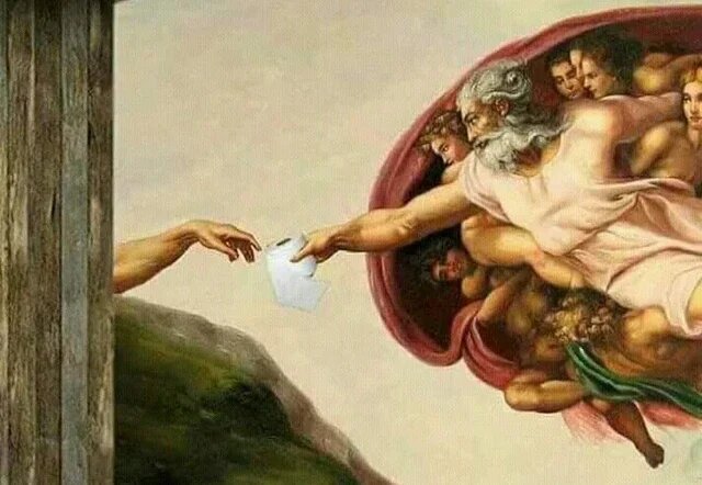 Плакат «Рука Бога и Адам» на холсте Белый, I, 50X70cm No Framed