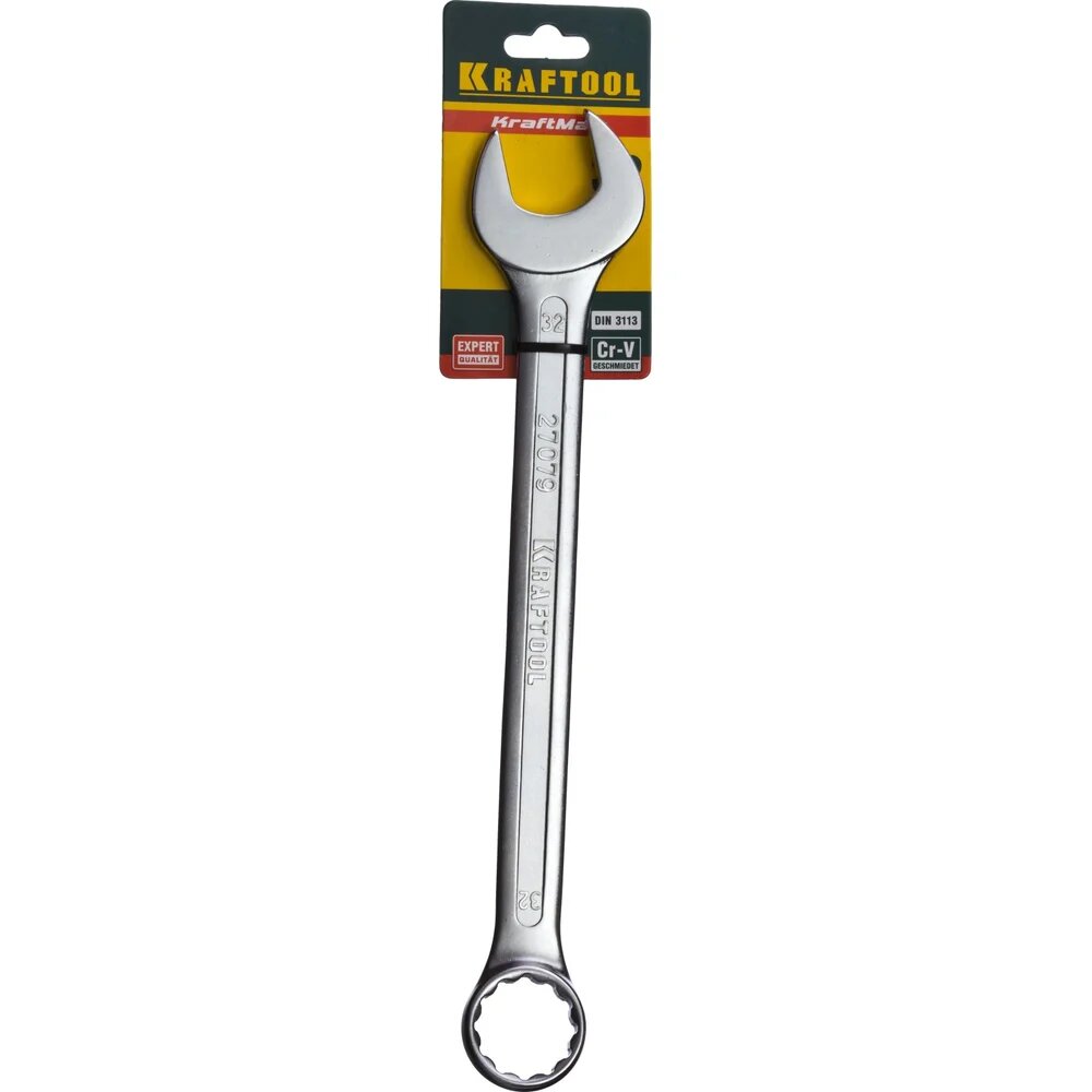 Kraftool Ключ "EXPERT" гаечный комбинированный, Cr-V сталь, хромированный, 32мм 27079-32