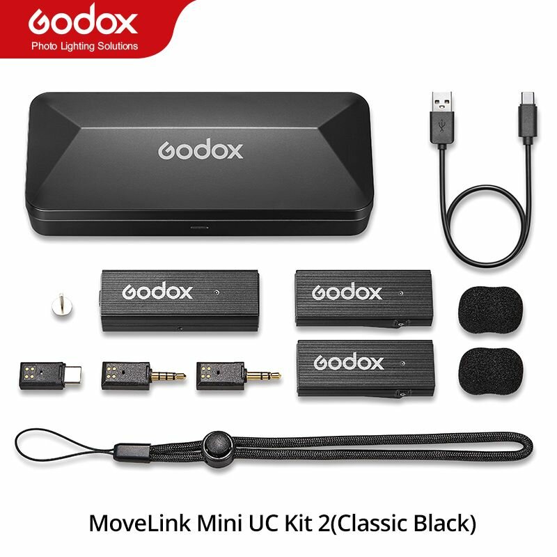 Godox MoveLink Mini UC беспроводной микрофон 2,4 ГГц передатчик приемник петличный микрофон для смартфона Type-C DSLR камера