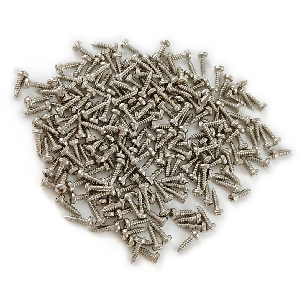 1 набор из 100 кнопок и винтов для струн электрогитары-серебристый