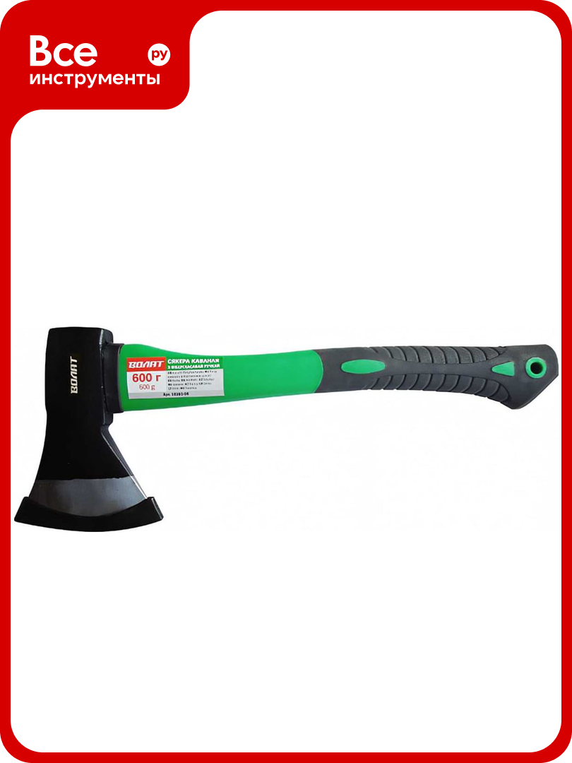 Универсальный топор волат 0.6 кг 10360-06, для рубки и тесания древесины различных пород, изготовлено из