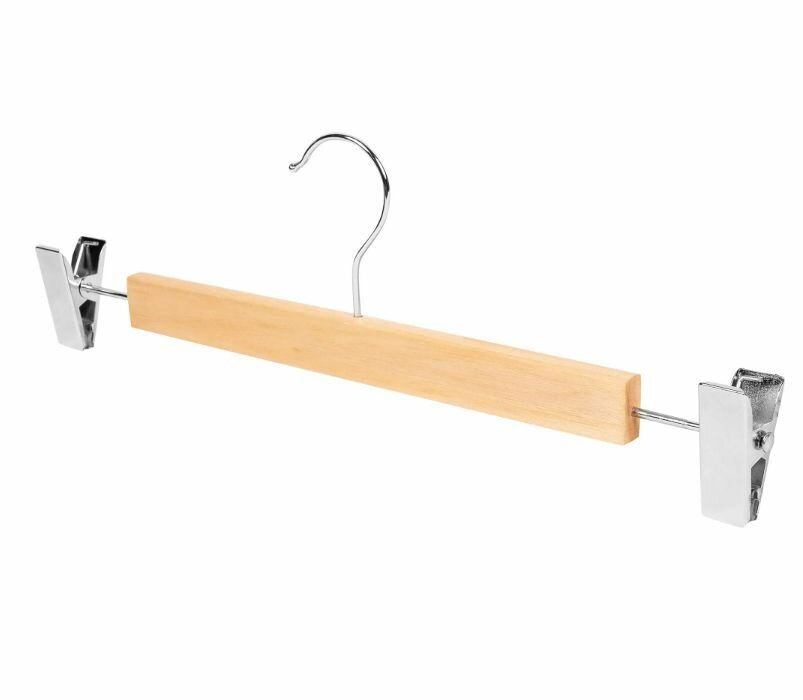 Плечики с зажимом Spaceo 34x11.3x1.2 см дерево цвет натуральный