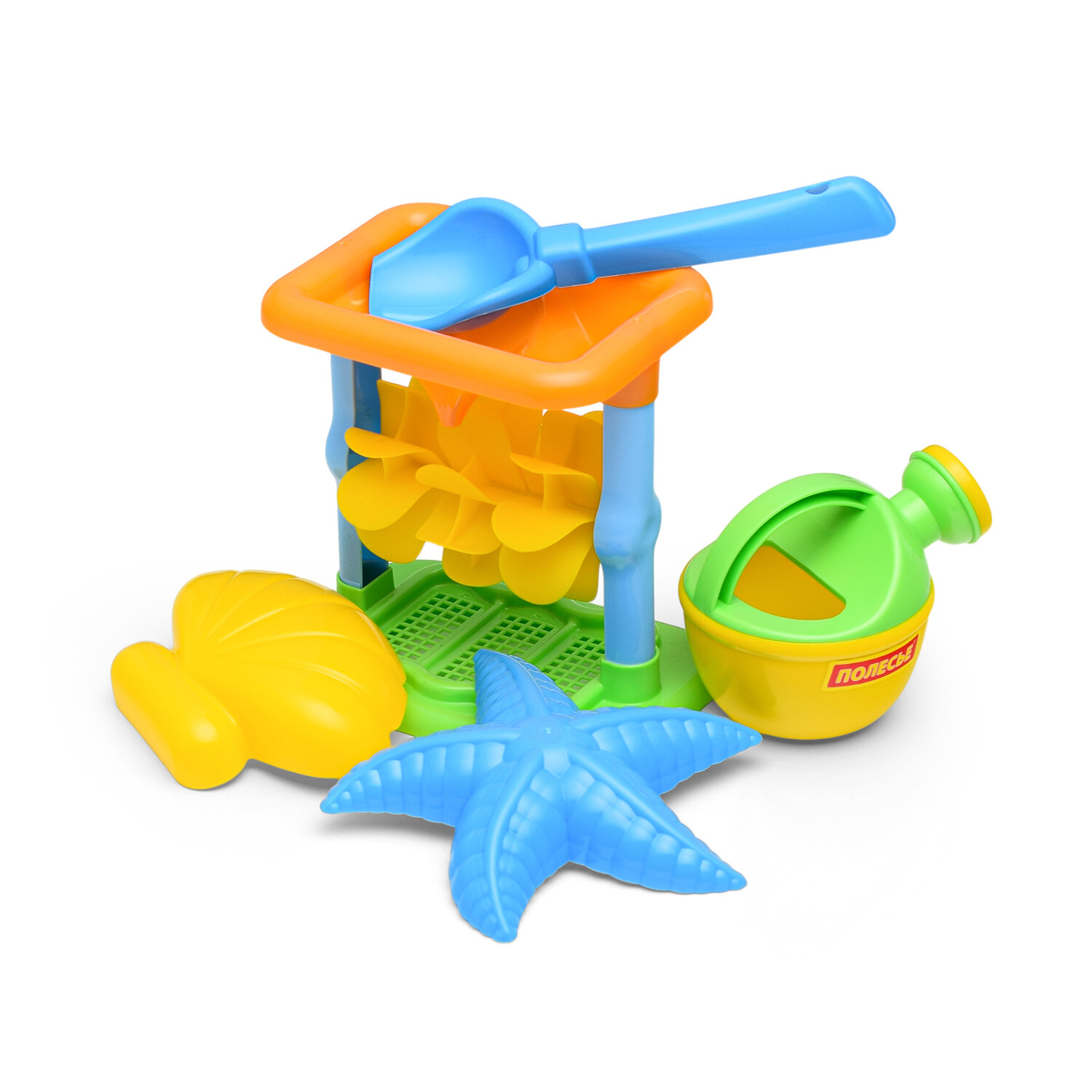 Набор для песка №343(мельница, лейка, совок, формочки)от 3 лет