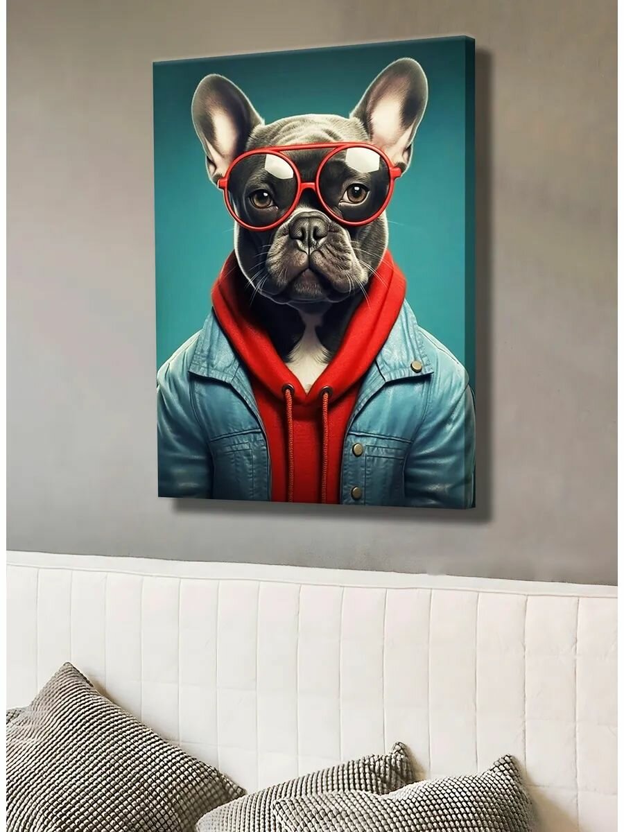 Картина Стиляга мопс галерейная 30х40см 1шт.