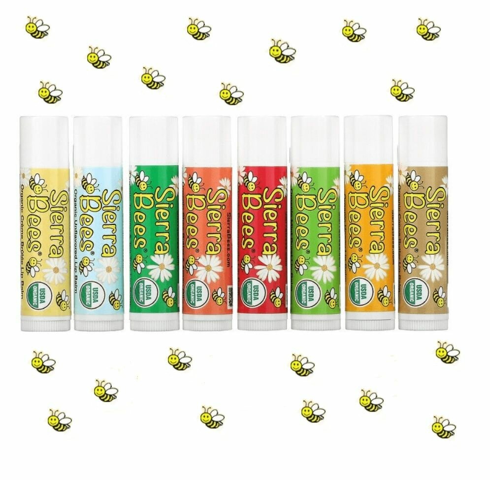 Sierra Bees, Набор Органических Бальзамов для Губ, 8 шт. в упаковке, 4,25 г каждый