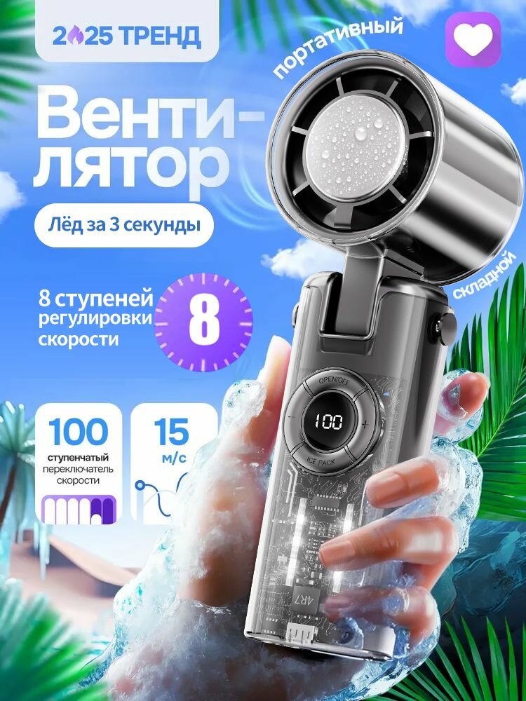 Портативный вентилятор Портативный ручной вентилятор Охлаждающий кондиционер вентилятор USB настольный вентилятор аккумуляторный мини-вентилятор подходящий для путешествий на открытом воздухе подарок для женщин и мужчин, черный