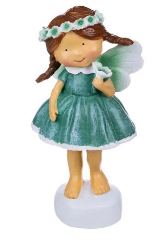 Декоративная красочная фигурка "Бонита", зеленая, с цветочком