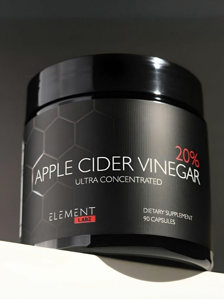 Яблочный уксус 20% (Apple Cider Vinegar 20%) 600 мг, 90 капсул