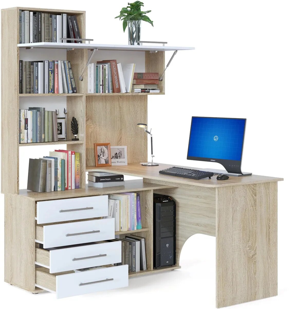 00-00015785 / Стол компьютерный Сокол КСТ-14.1Л, ЛДСП, дуб сонома