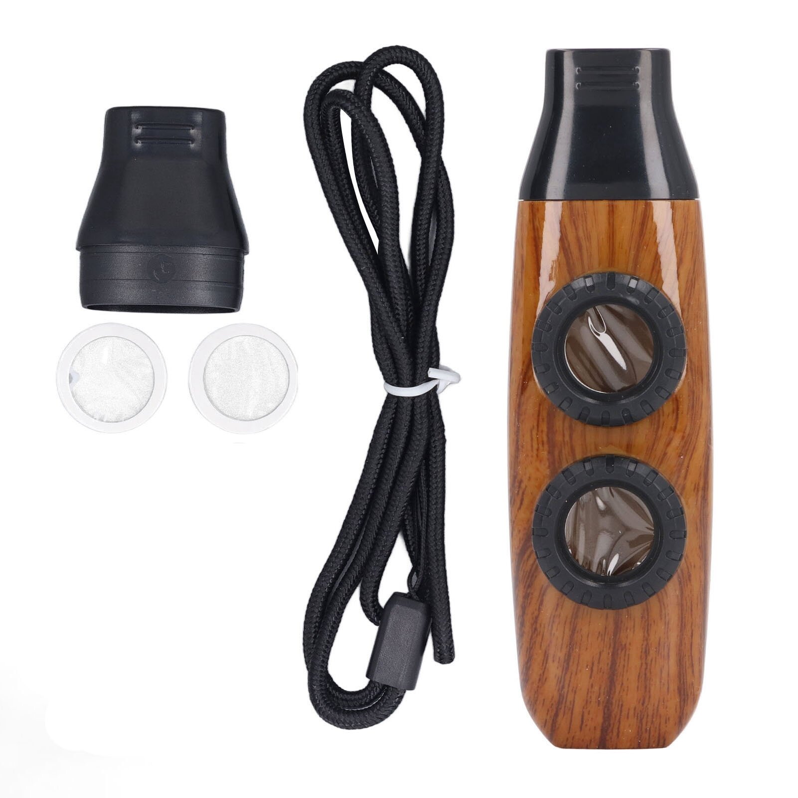 Казу -флейта с двойной дырой регулируемое музыкальное ветровое прибор с диафрагмой для игры в исполнение деревянного цвета