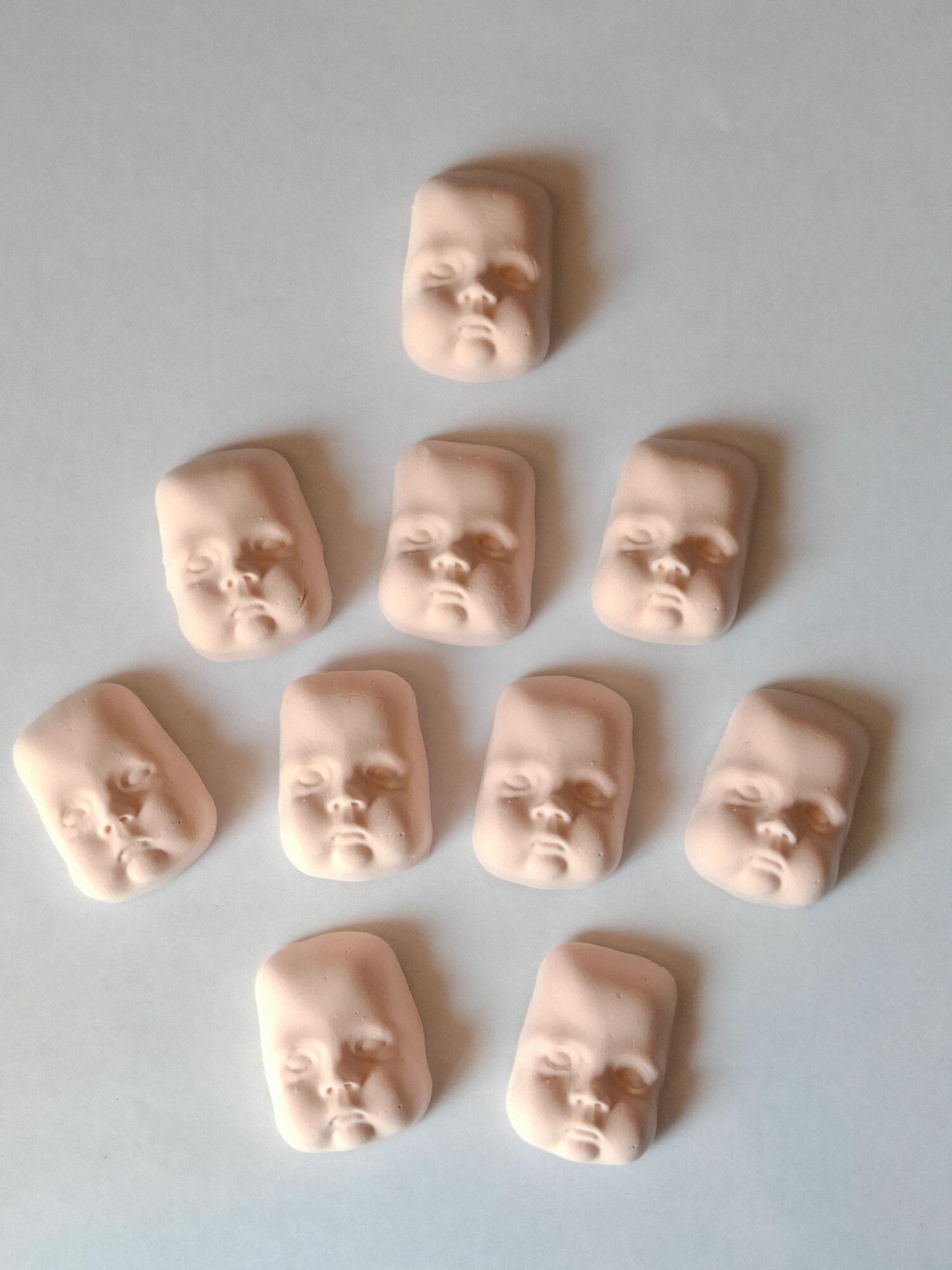 Набор лиц - 10 шт, для ватной игрушки, малыш, мальчик, девочка