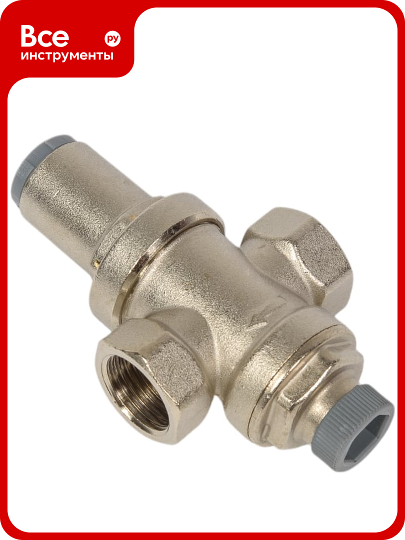 Регулятор давления MVI поршневой с выходом под манометр 1/2" SE.455.04 латунный никелированный для водяных систем