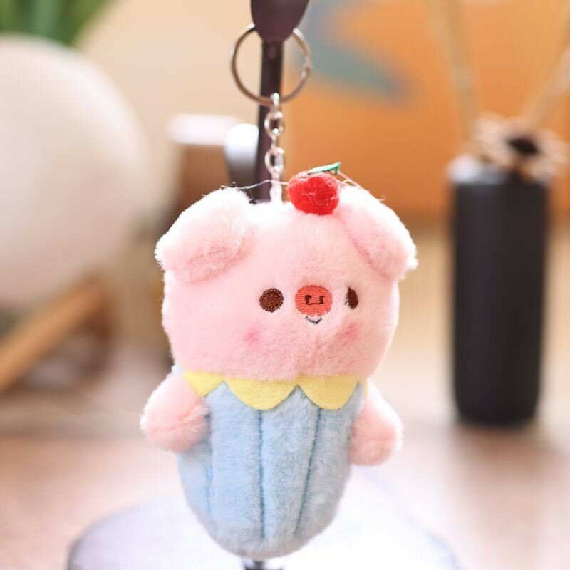 Adorable plush pig bag charm with pp cotton filling for kids and collectors