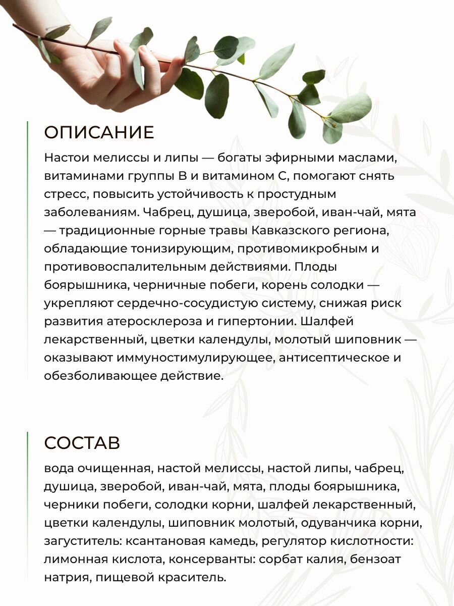 Бальзам питьевой Здоровье Кавказа для очищения организма от паразитов и токсинов, 50 мл