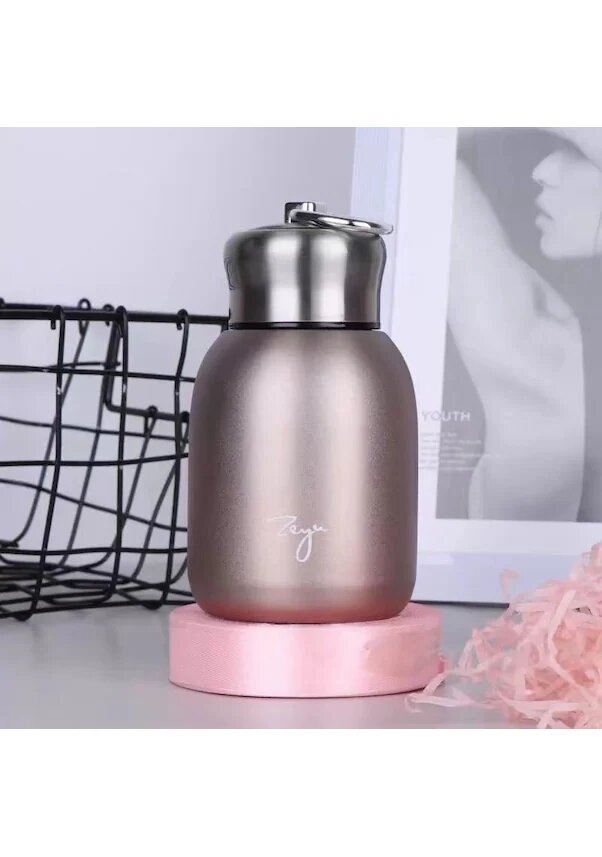 Термос Geeroyoo German из нержавеющей стали: лёгкий, портативный, прочный, идеально подходит для кемпинга и путешествий, розовое золото, 300 мл.