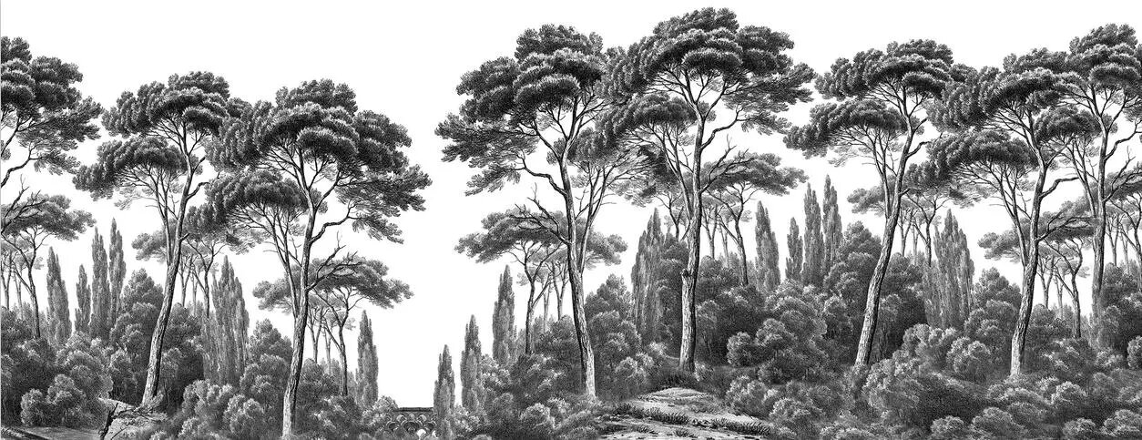 Шелковые бумажные обои wellyu 3D черно-белое дерево, 57075, 3d relief