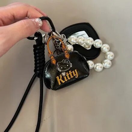 Серебряный брелок Sanrios Hello Kitty Y2K, кулон на сумочку, летний плетеный верёвочный рюкзак, брелок, ювелирные изделия, аксессуары, подарок для девочки