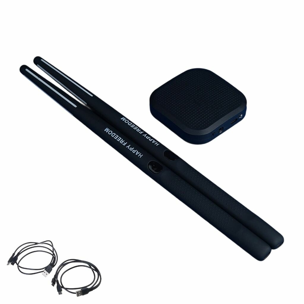 Портативный электрический воздушный барабан с помощью ударных аксессуаров с барабанными палочками, Черный - Набор А