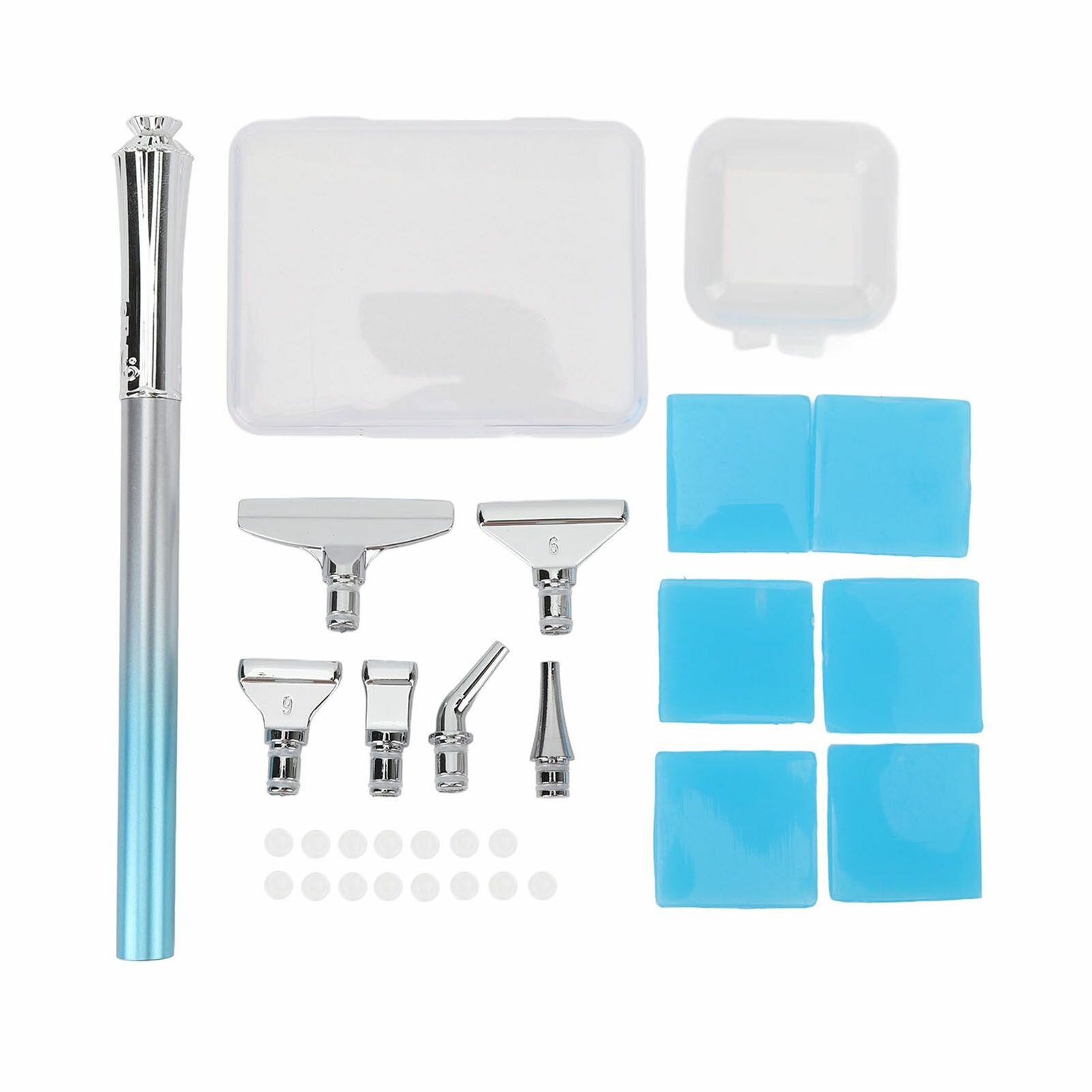 Набор ручек для росписи стразами 5D, набор из 6 инструментов для росписи стразами с синим резьбовым наконечником