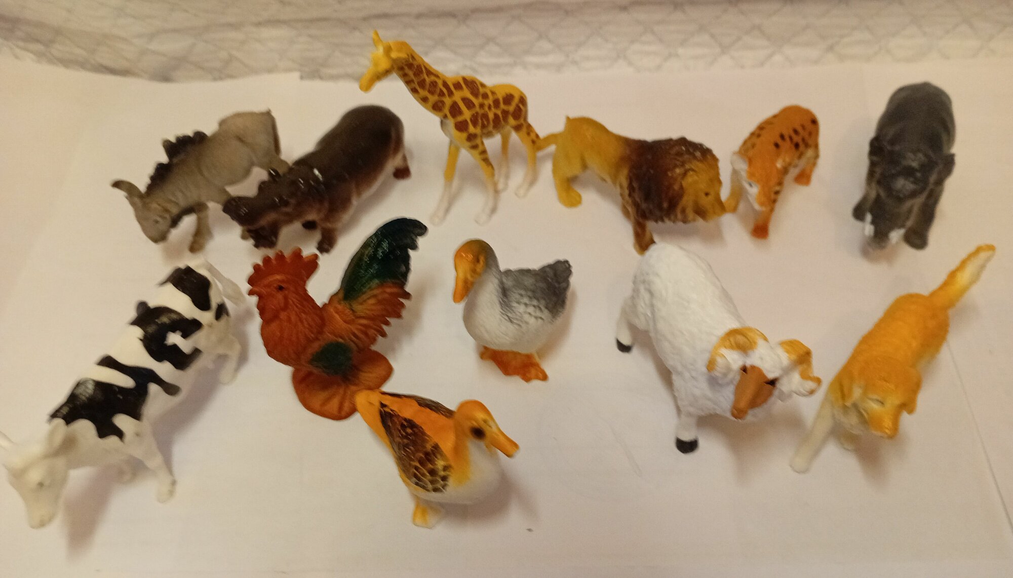 Набор резиновых фигурок "Джунгли/Африка" + Домашние животные. Средние ( 7 см.) арт.855.