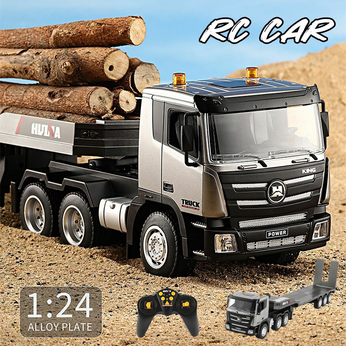 Полуприцеп с дистанционным управлением, бортовой грузовик, полуприцеп-тягач, транспортная техника, детские игрушки
