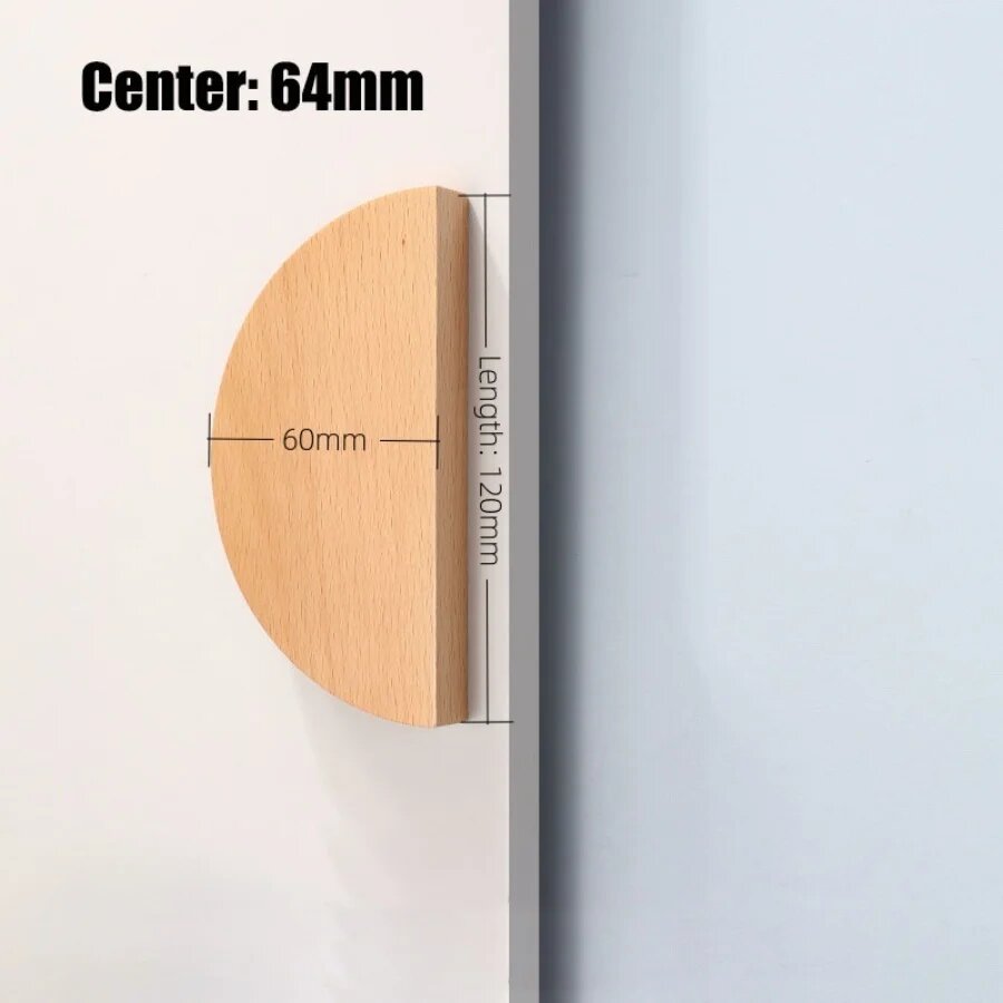 Деревянные полукруглые ручки для шкафов Beech-L120mm