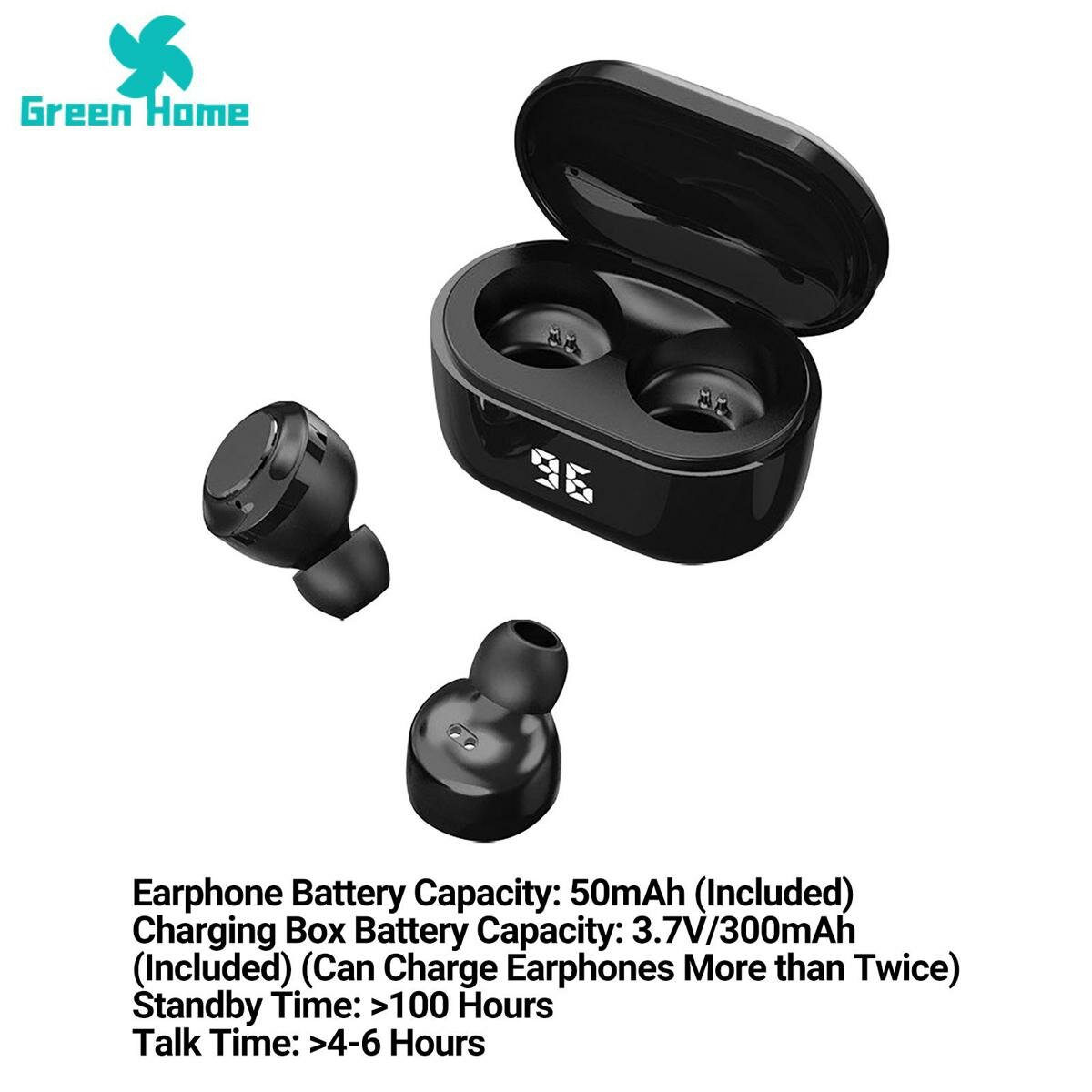 Беспроводные наушники Green Home, устойчивые к падению, шокирующие беспроводные наушники с тихим звуком