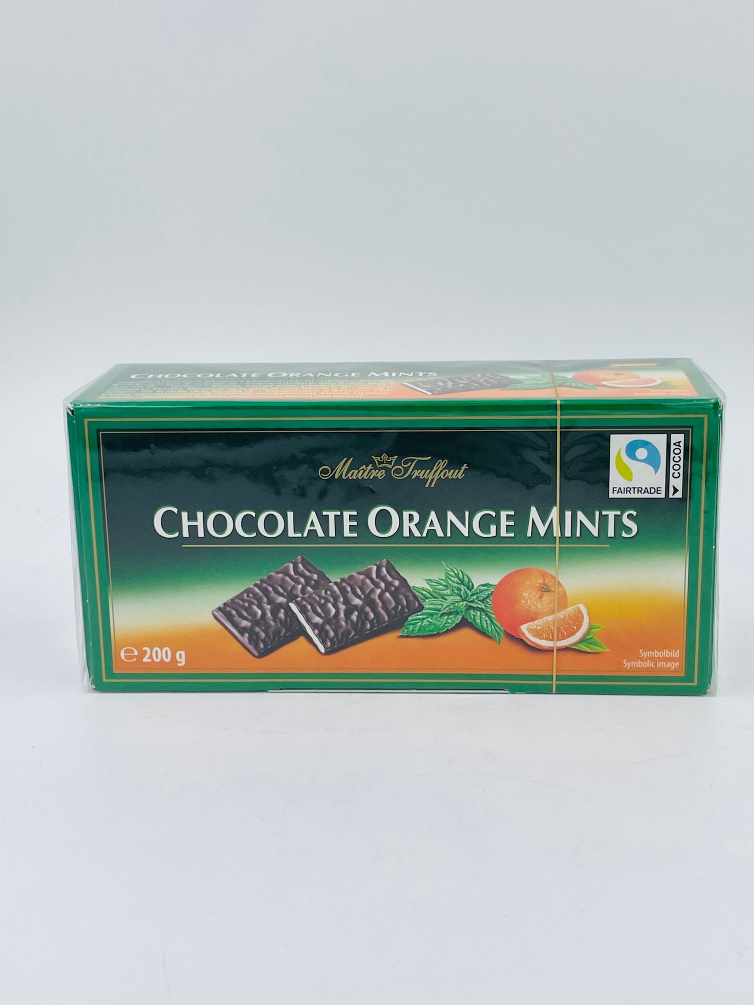 Темный шоколад с мятной и апельсиновой начинкой Maitre Truffout 200 г