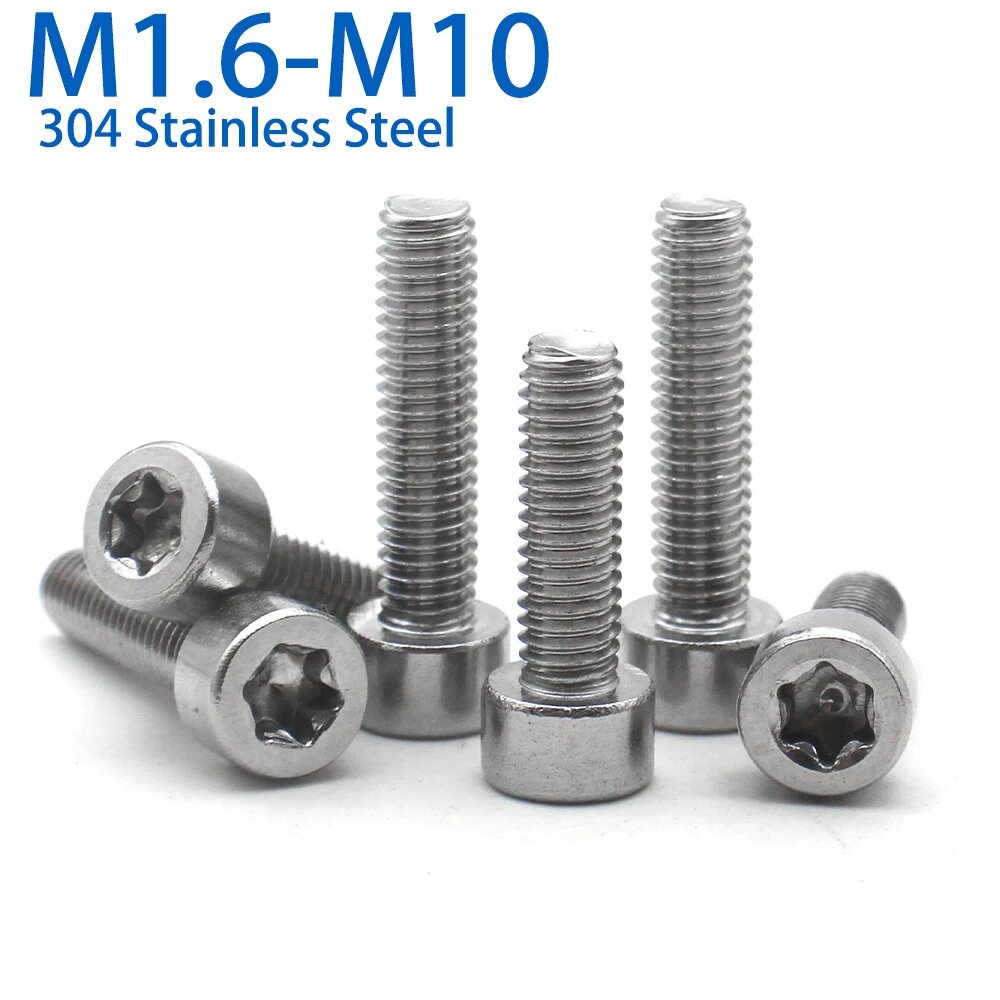 LIXIU Шестилепестковые винты Torx из нержавеющей стали 304 M1.6 M2 M2.5 M3 M4 M5 M6 M8 M10 M3 (20pcs), 6mm