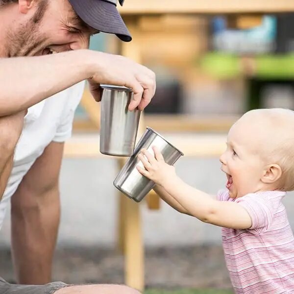 Набор одностенных стаканов Klean Kanteen Steel Pint 16oz (473 мл) Brushed Stainless, 4 шт