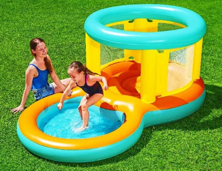 Надувной игровой бассейн с батутом Jumptopia, 239x142x102 см, от 3 до 6 лет, BestWay,