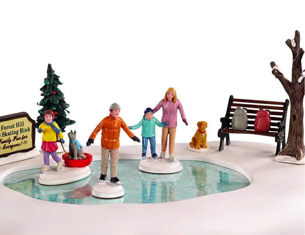 Настольная композиция 'Семейный день на катке', динамика, 28.5x20.2x12.7 см, LEMAX