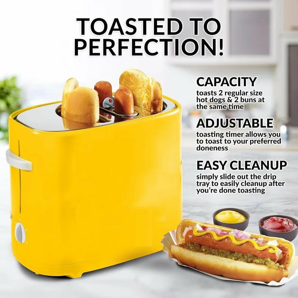 Тостер "361", автоматический подъем тостов, металл, мощность 220 Вт, цвет желтый