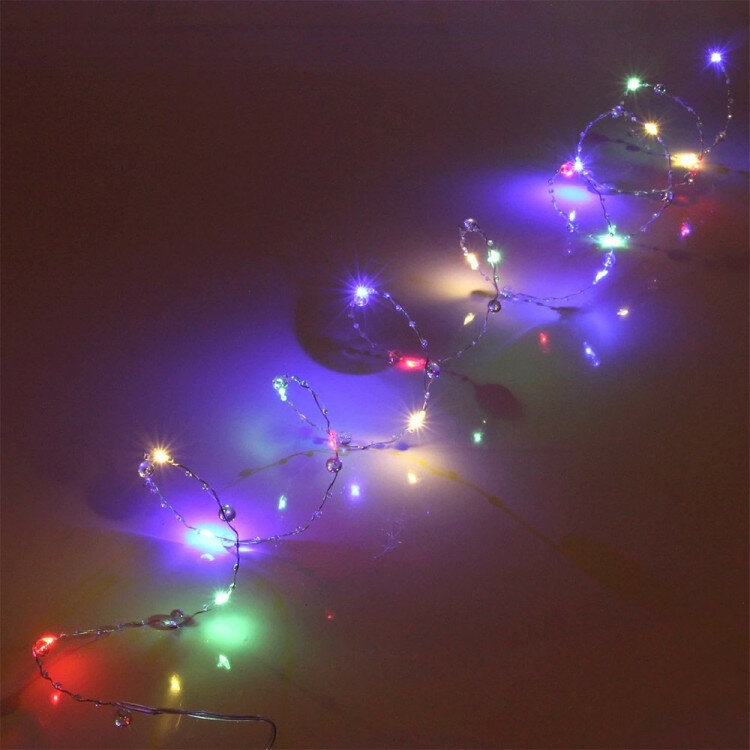 Гирлянда эл. д/дома нить Льдинка 010м 100LED (св. провод) цв. мульти 8реж. арт.725-0058