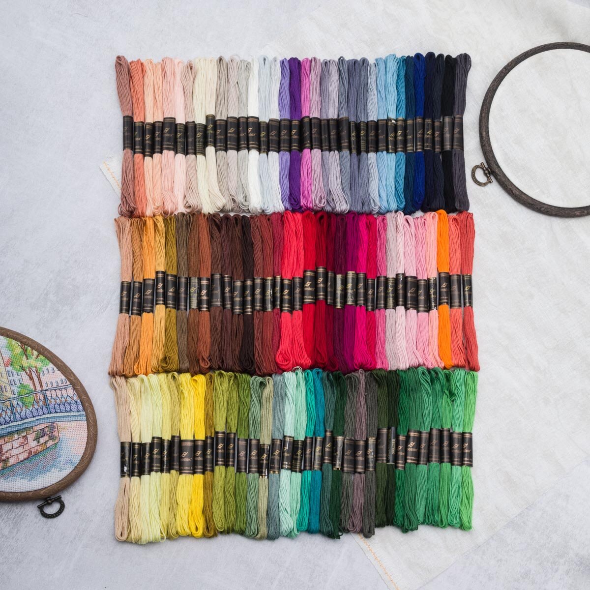 Мулине набор №6, 100 шт по 8 м, 100 цветов, мерсеризованный хлопок, Bestex