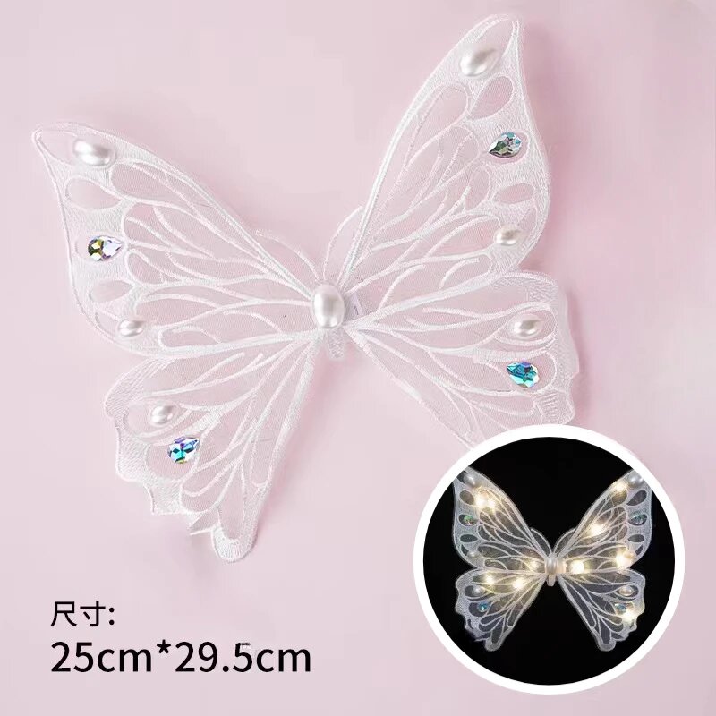 Светящаяся бабочка для букета белый