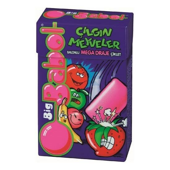 Big Babol Mix жевательная резинка ассорти вкусов: клубника, яблоко, банан, вишня, малина 38 гр