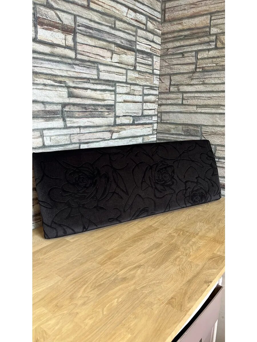 Сидушка на банкетку, обувницу, Студия кованой мебели Нива, размер 70х28 см, цвет черный велюр